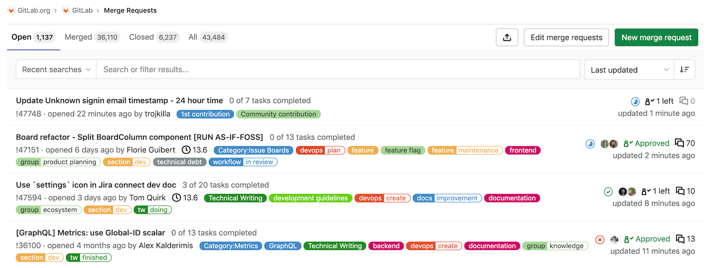 Index · Merge requests · Project · User · Help · GitLab